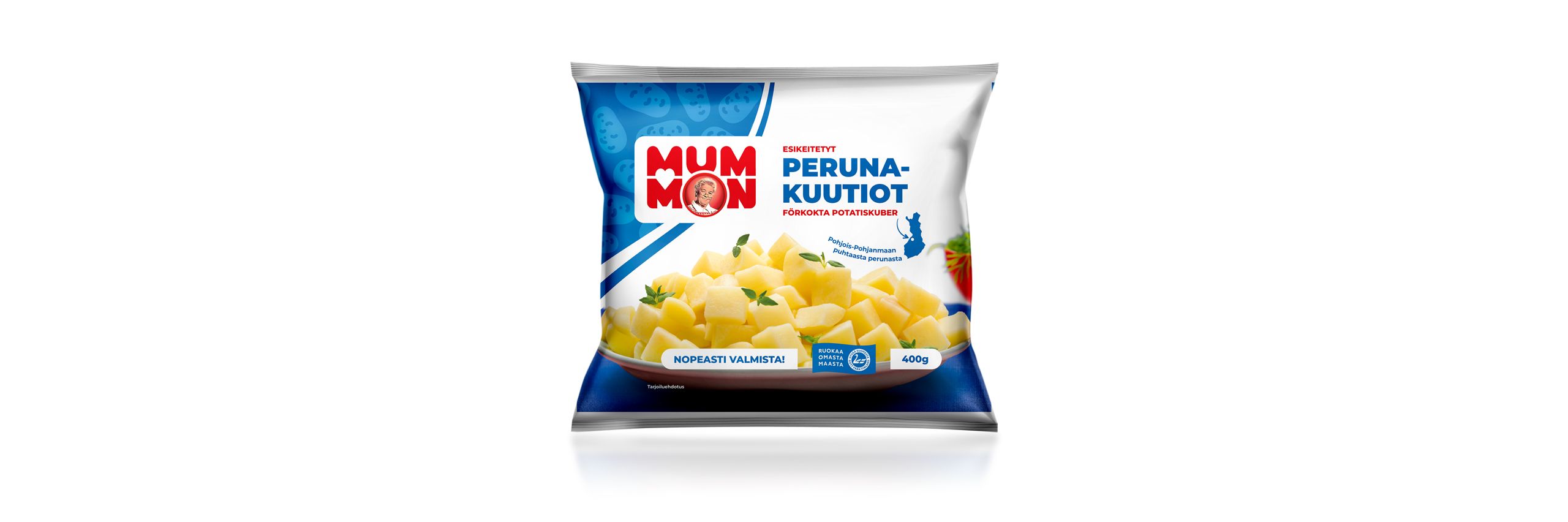 Mummon esikeitetyt Perunakuutiot 400g — Hiilijalanjälki laskettu